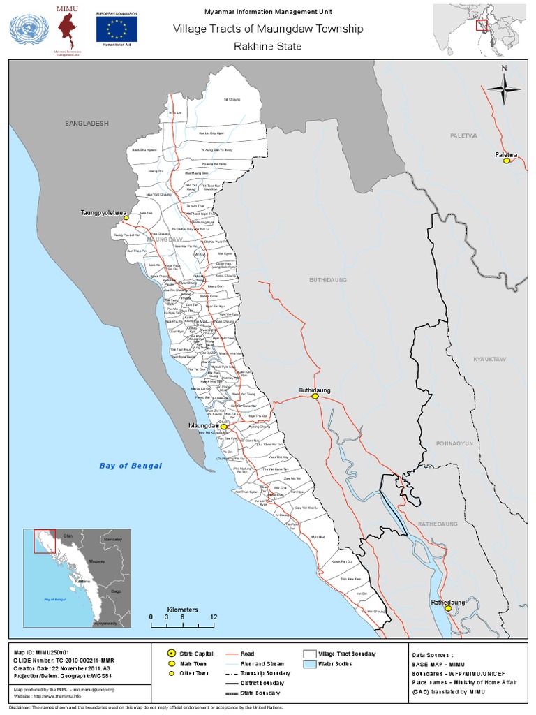 Maungdaw Township Map Overview | PDF | Myanmar | Geomatics
