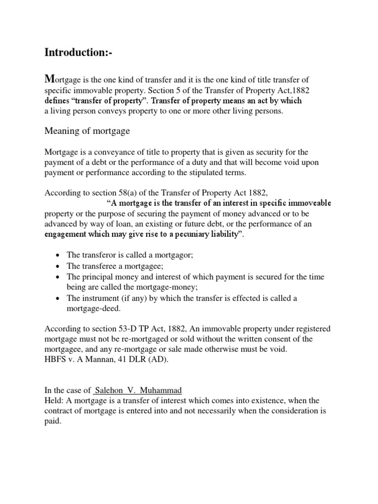Tpa Introduction | PDF | Mortgage Law | Contract Law
