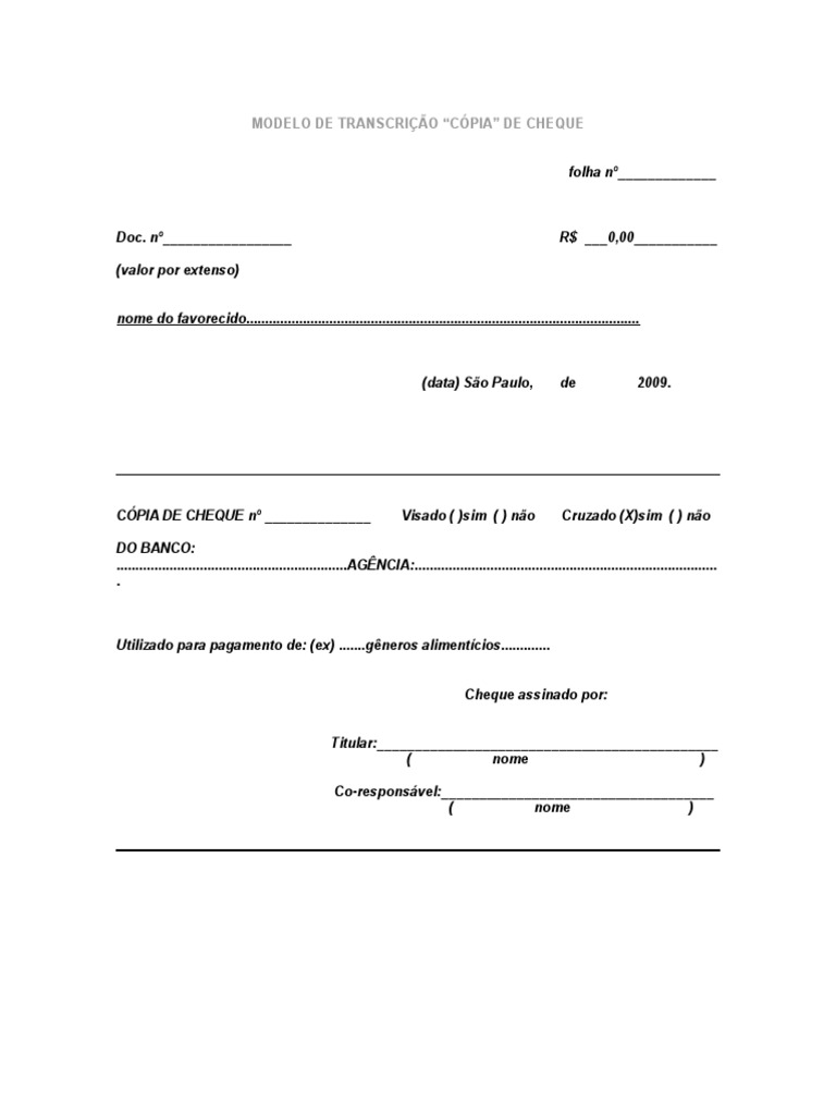 Modelo Trans Copia Cheque | PDF