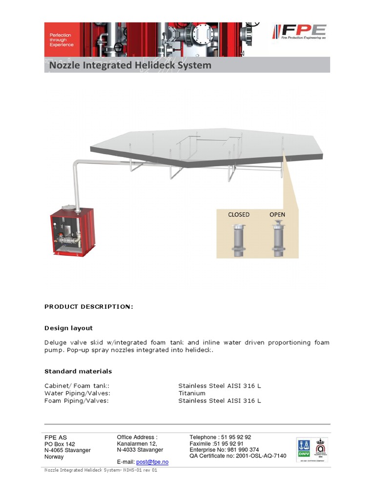 Integrated Helideck Fire System Overview | PDF | Fire Sprinkler System ...