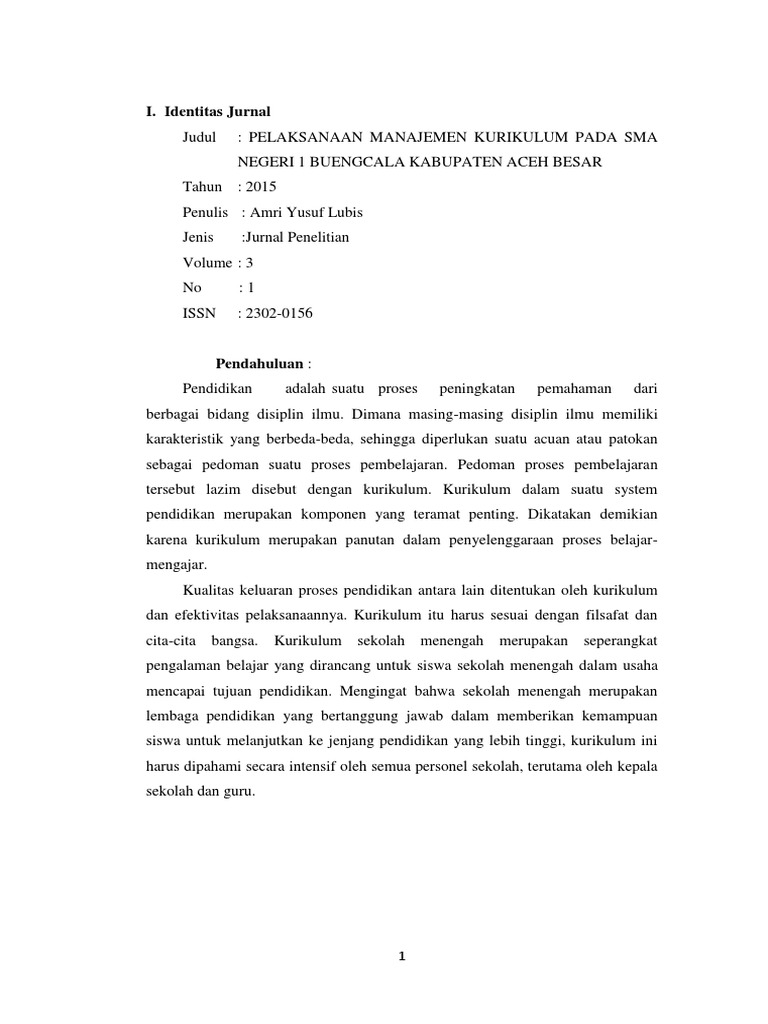 Contoh CJR Telaah Kurikulum | PDF