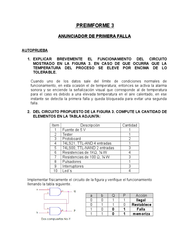 Funcionamiento de Circuitos de Alarma | PDF | Puerta lógica ...