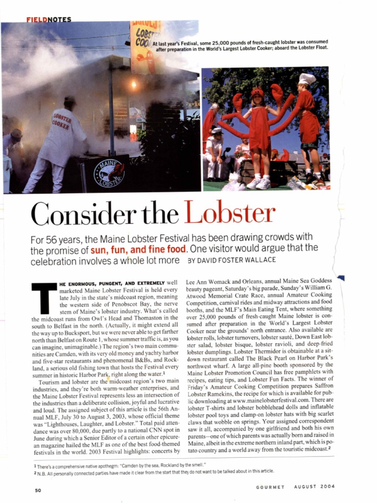 Consider The Lobster | PDF