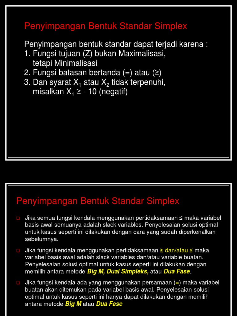 Teknik RO - 3. LP - Metode Simpleks - Big M | PDF