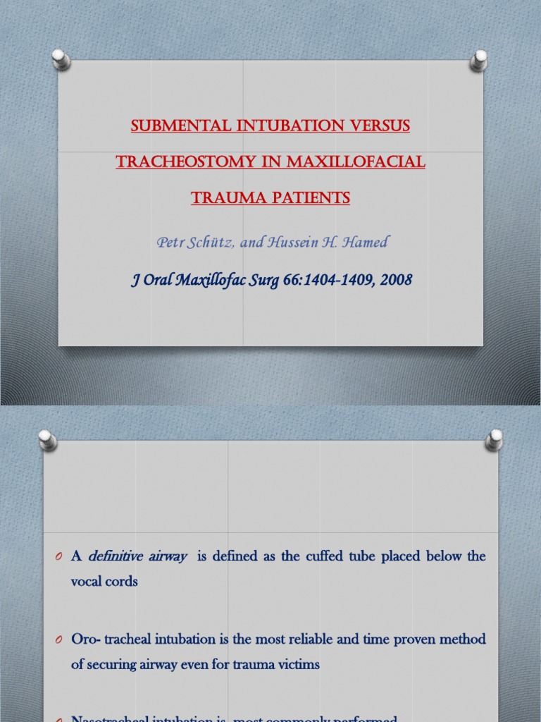 Submental Intubation Versus | PDF | Major Trauma | Surgery