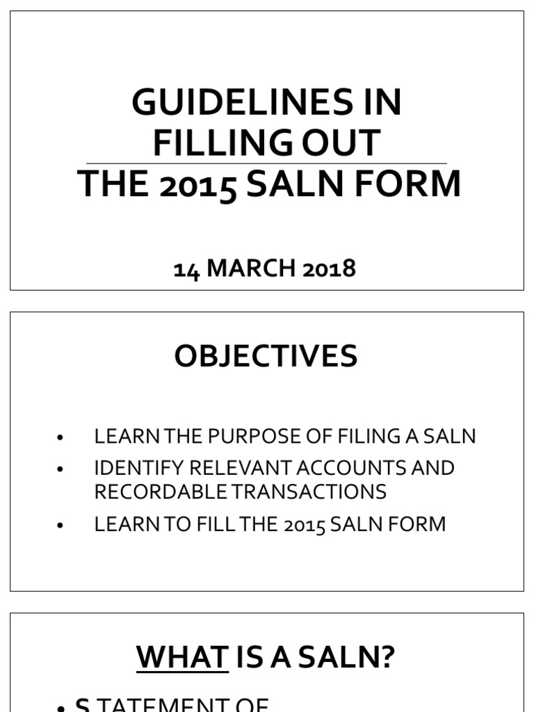 2015 SALN Filing Guide for Gov't Employees | PDF | Loans | Mergers And ...