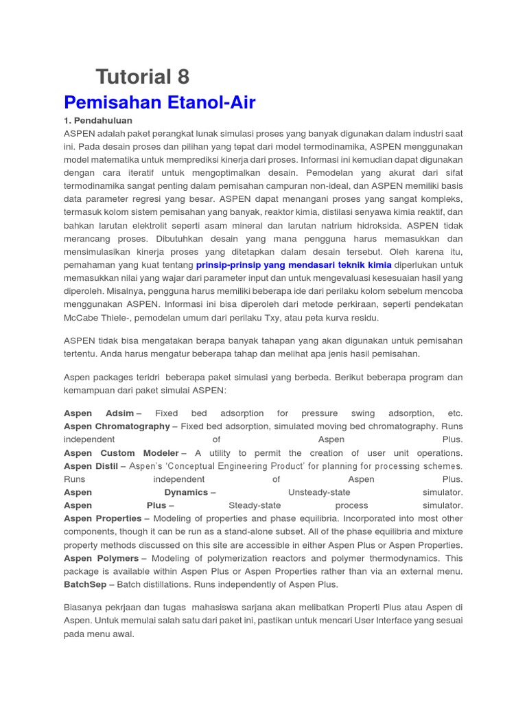 Tutorial 8 Hysys | PDF
