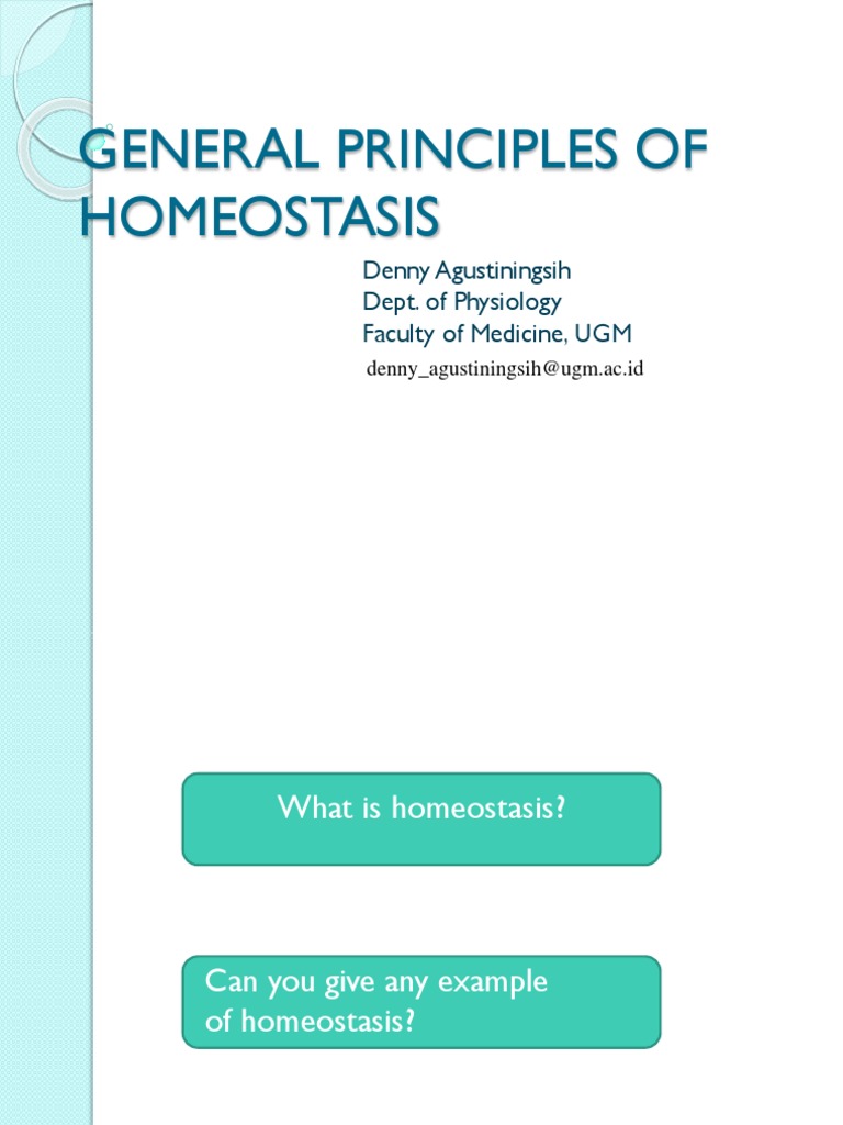 General Principles of Homeostasis | PDF | Homeostasis | Stimulus ...