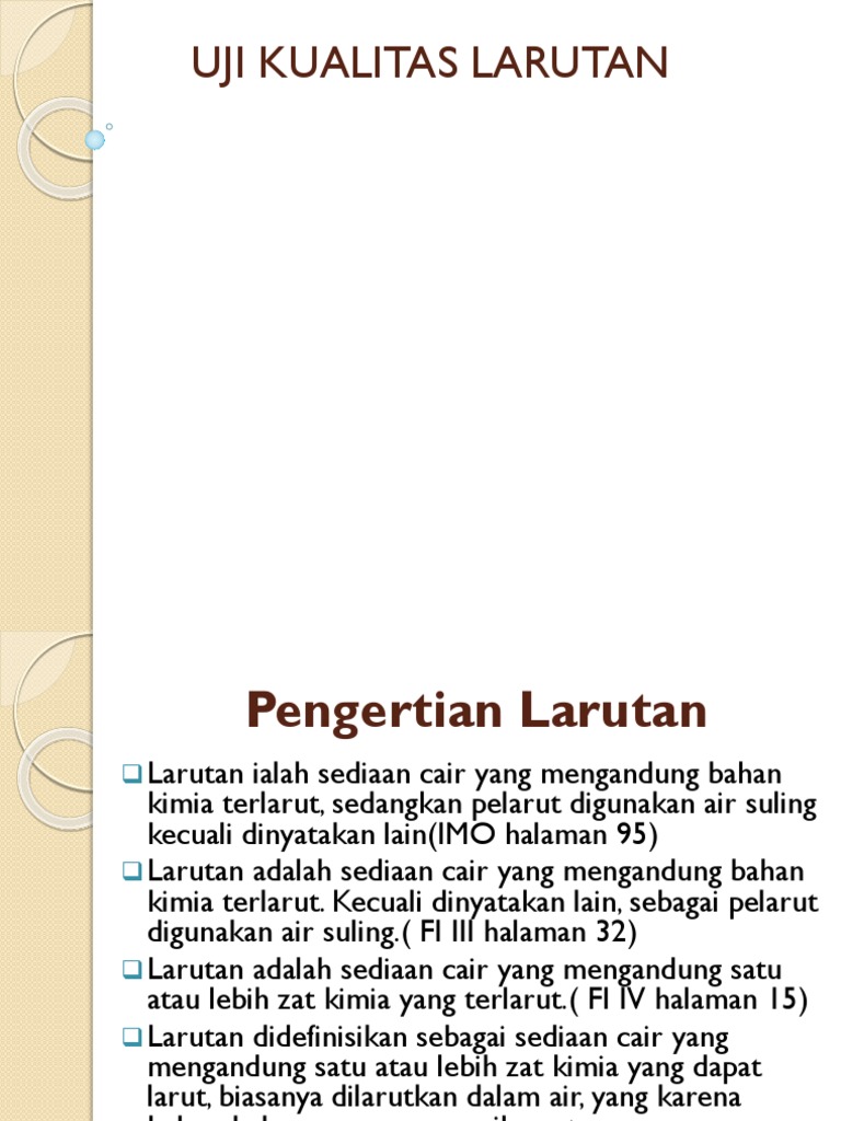 Uji Kualitas dan Jenis Larutan Kimia | PDF | Kesehatan Holistik
