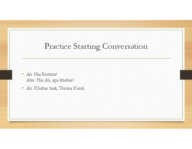 Malay Conversation Practices | PDF