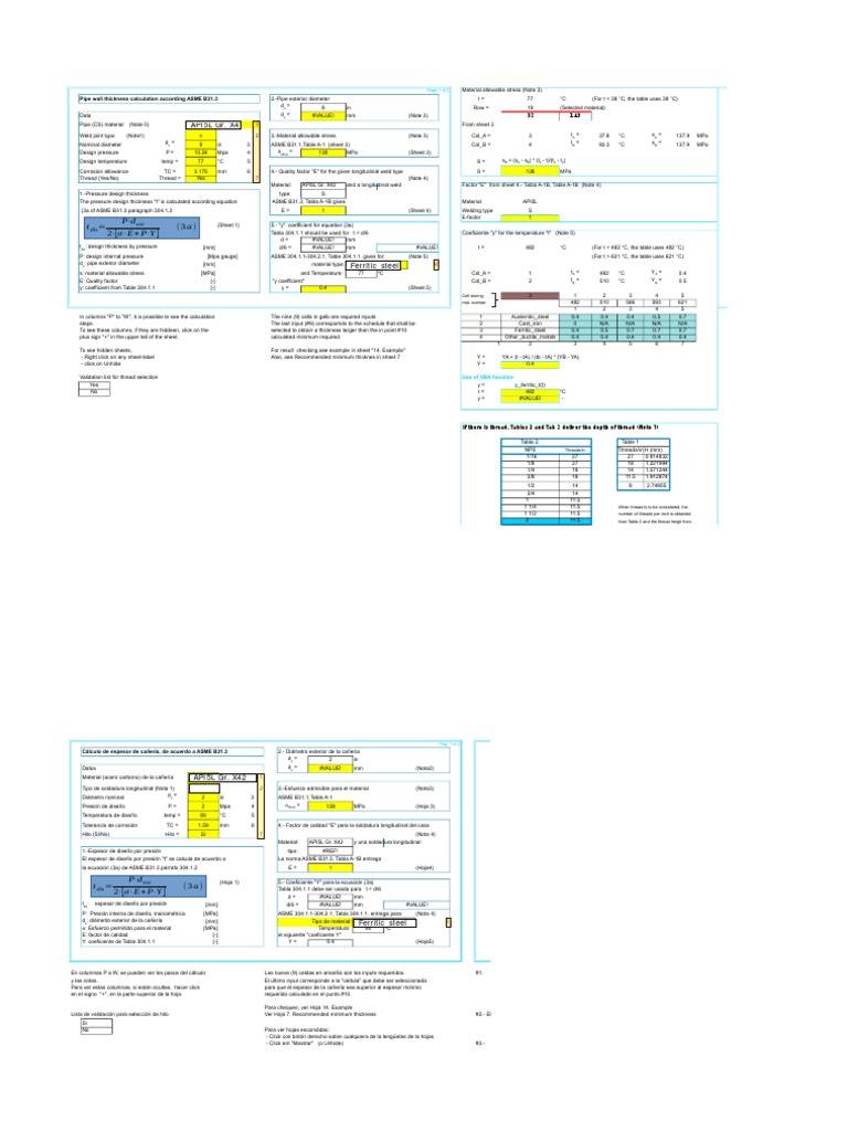 Pipes. Wall Thickness Calculation According ASME B31.3 | Pipe (Fluid ...