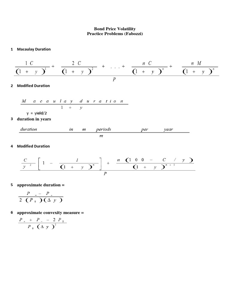 Bond Price Volatility - Problem Set | PDF | Bond Duration | Bonds (Finance)