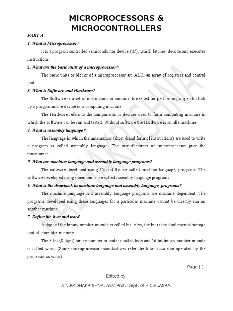 Microprocessor Basics for ECE Students | PDF | Central Processing Unit | Input/Output