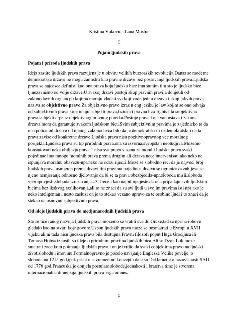 Skripta-I-kolokvijum-2886310351 (1) Ljudska Prava Prvi Kolokv. | PDF