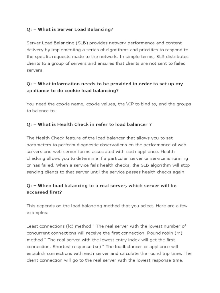 Load Balancing Interview Questions | PDF | Load Balancing (Computing) | Computer File