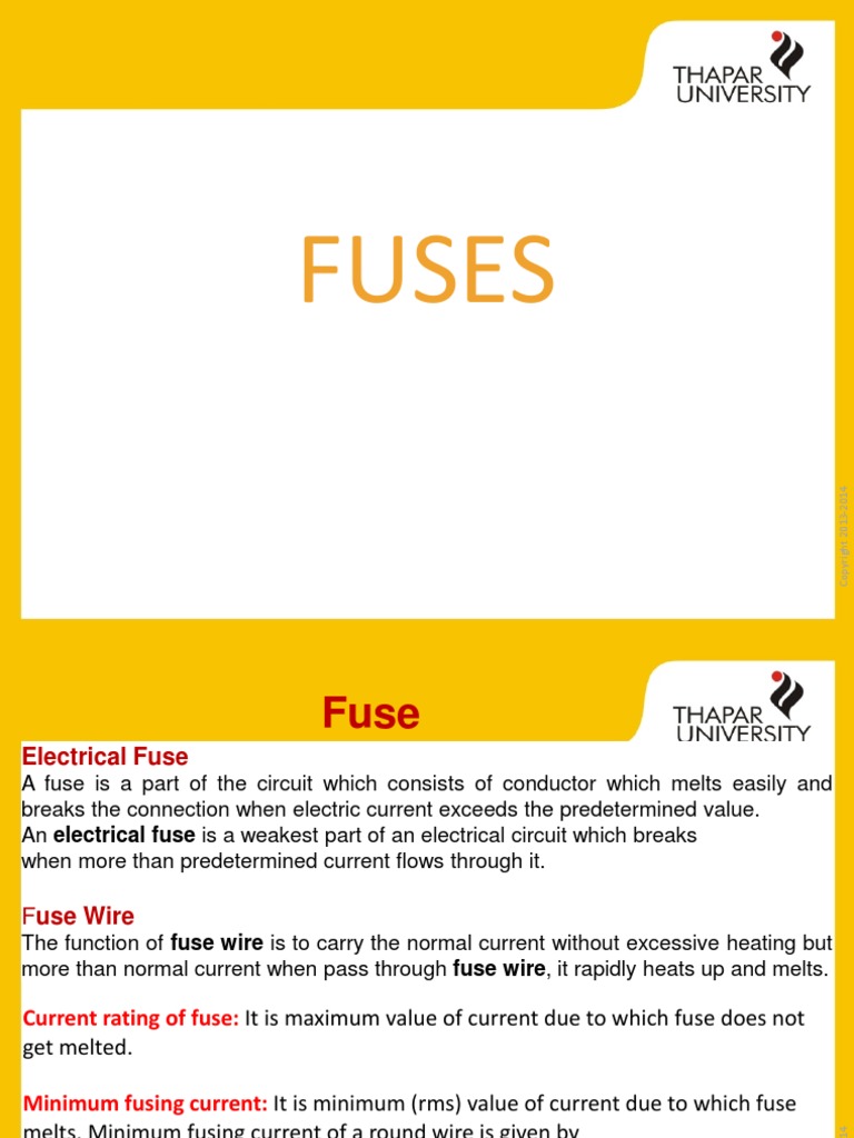 Fuses | PDF | Fuse (Electrical) | Electrical Equipment