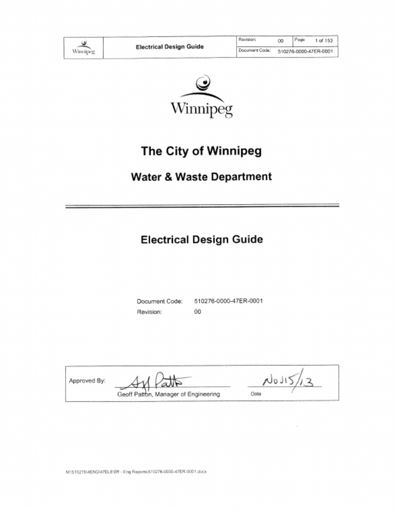 Electrical Design Guide WWTP | PDF | Electrical Wiring | Power Supply