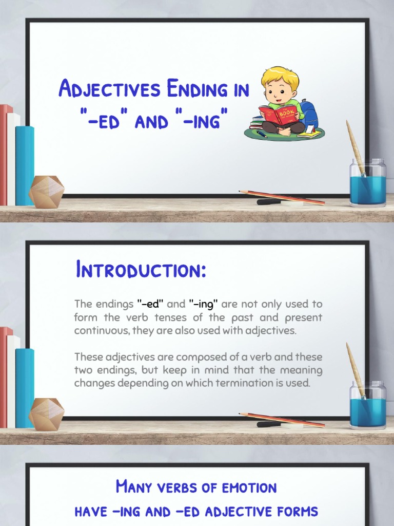Adjetives Ending in Ed and Ing | PDF | Adjective | Verb