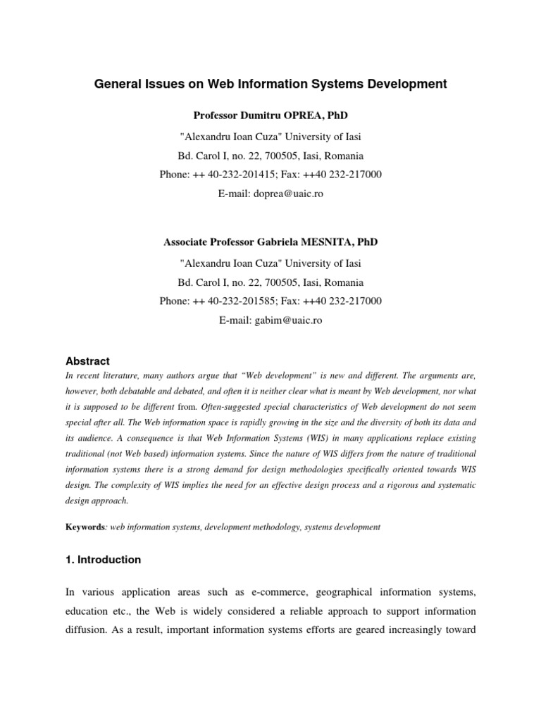 Web Information Systems Development Insights | PDF | Conceptual Model ...