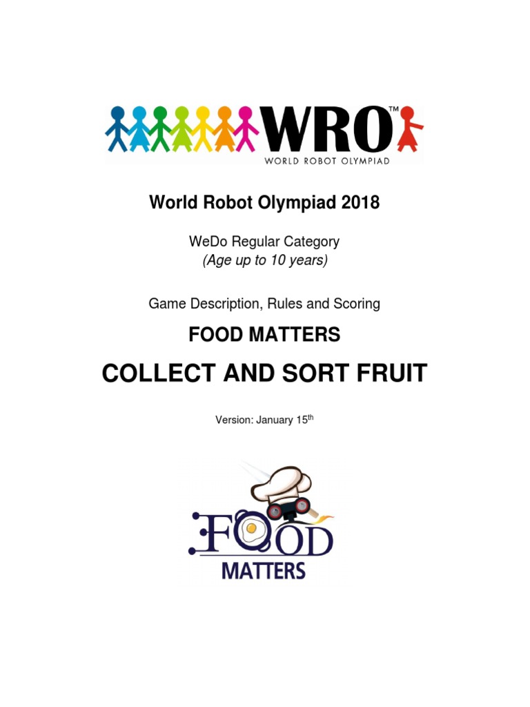 WRO 2018 WeDo Regular | PDF | Games & Activities | Technology & Engineering