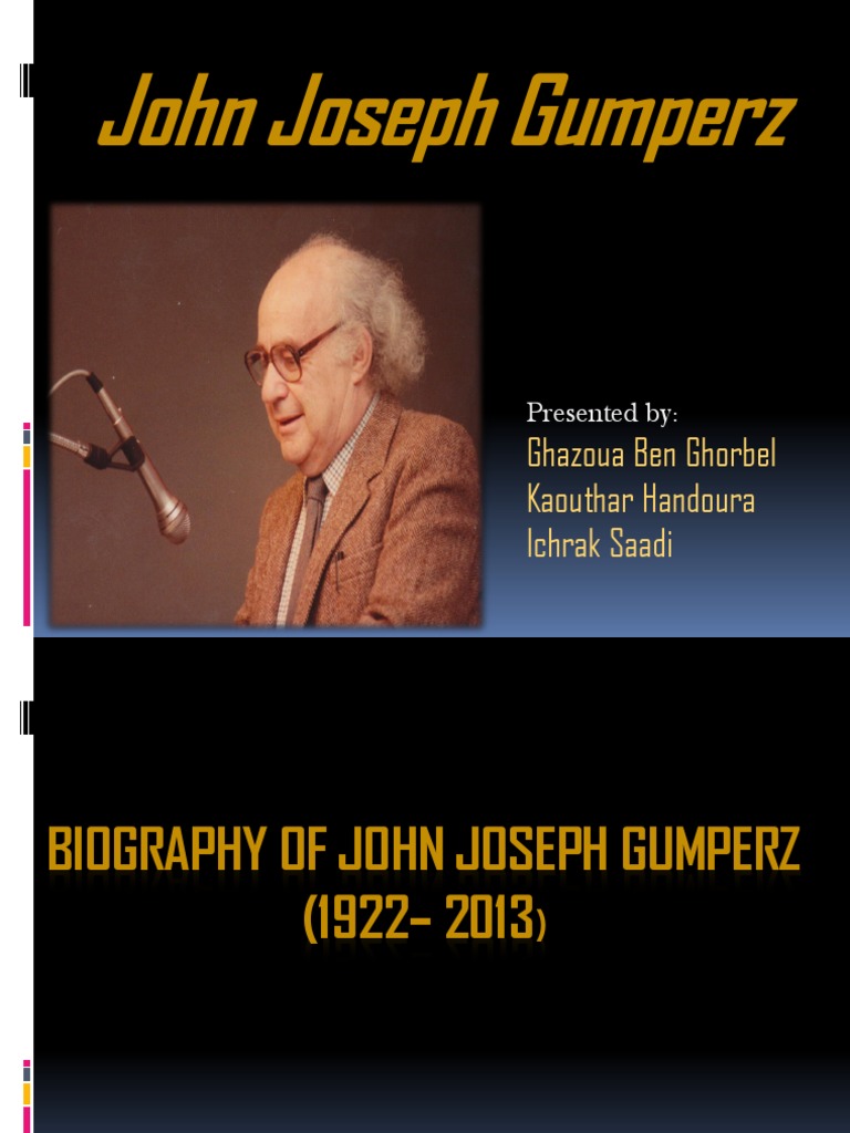 John Joseph Gumperz | PDF | Field Research | Sociolinguistics