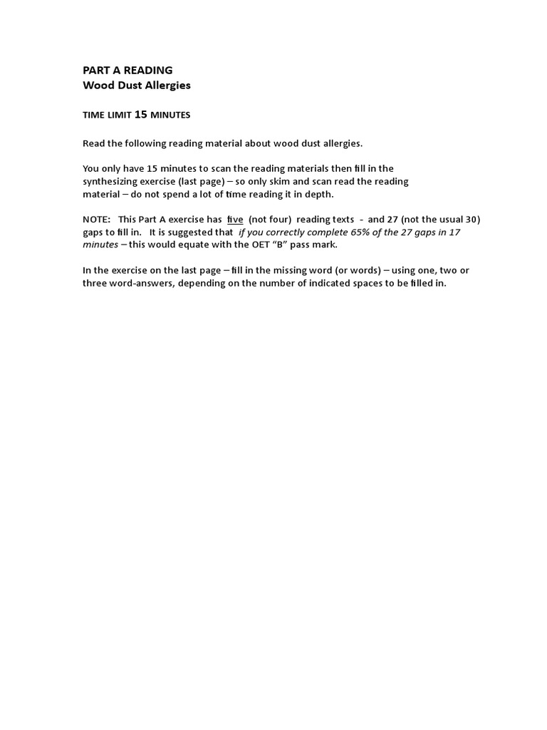Part A-12-Wood Dust Allergies - Q&A | Download Free PDF | Chronic ...