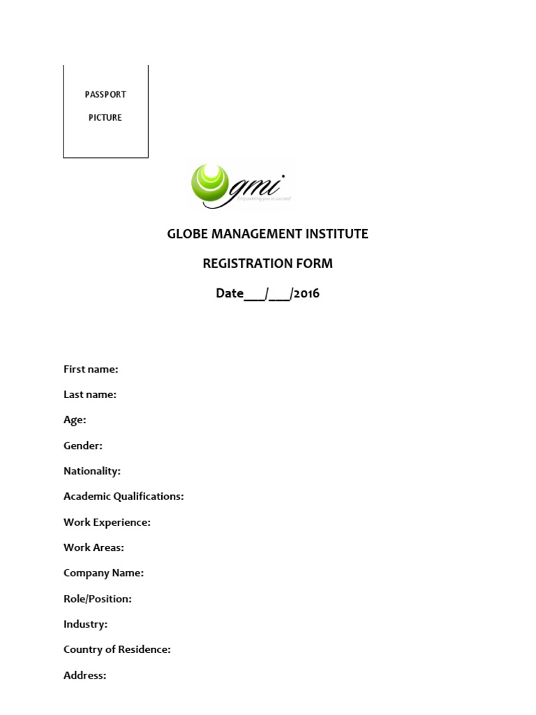 GMI Registration Form | PDF