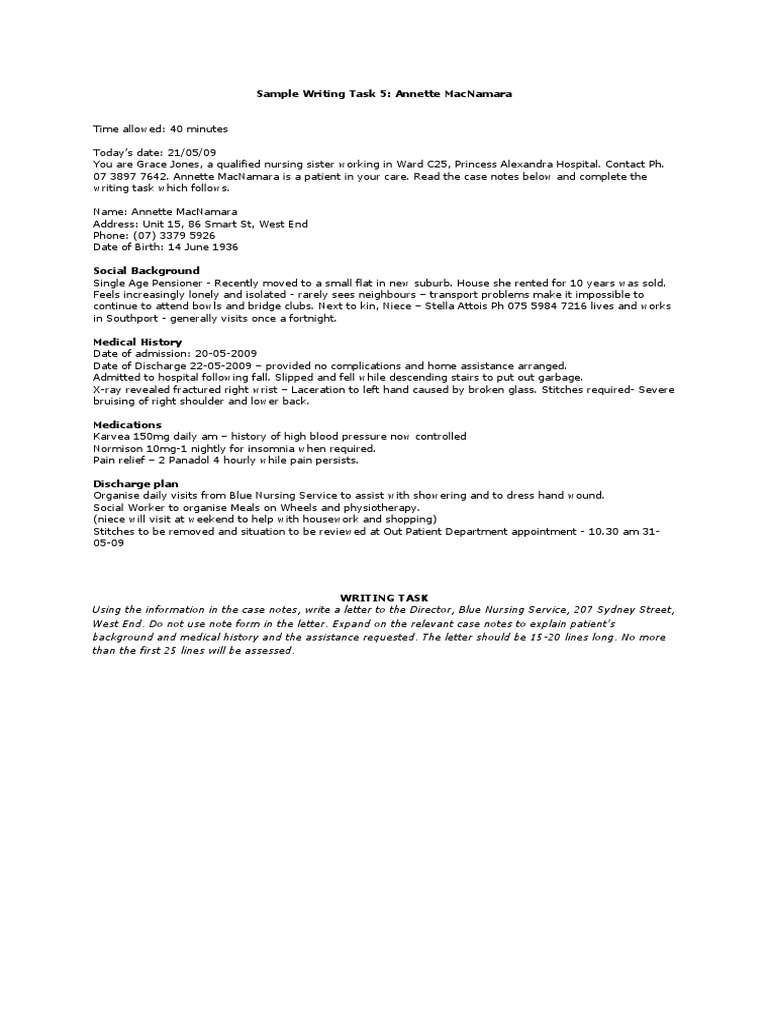 Sample Writing Task 5 | PDF