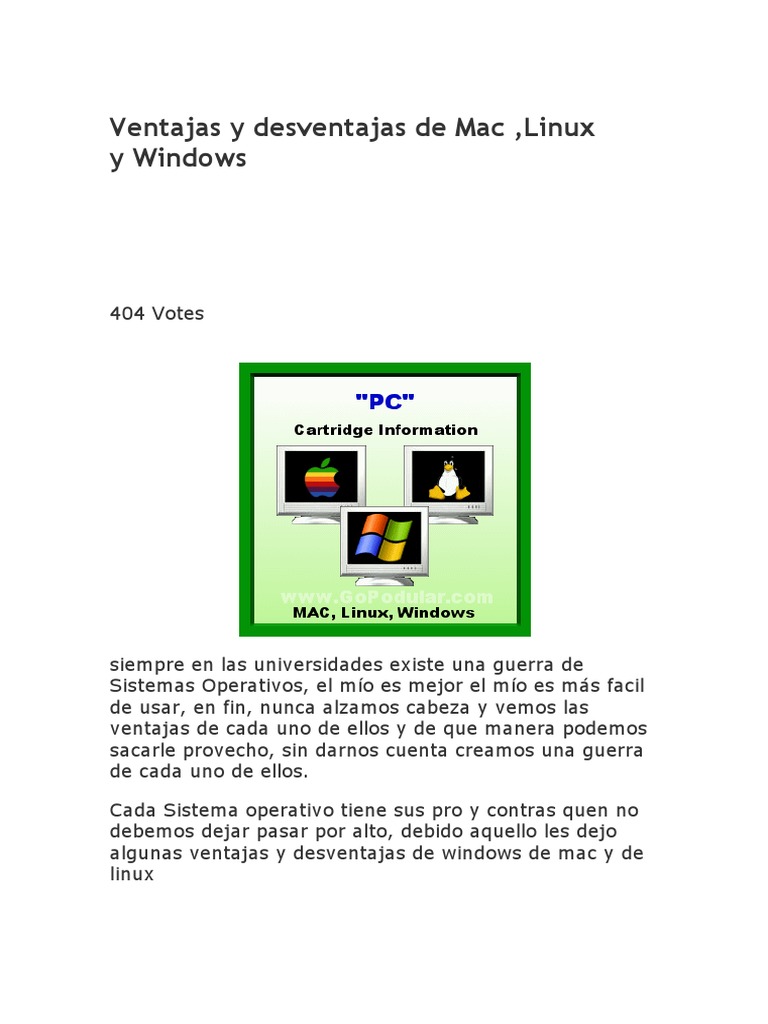 Ventajas y Desventajas de Mac | PDF