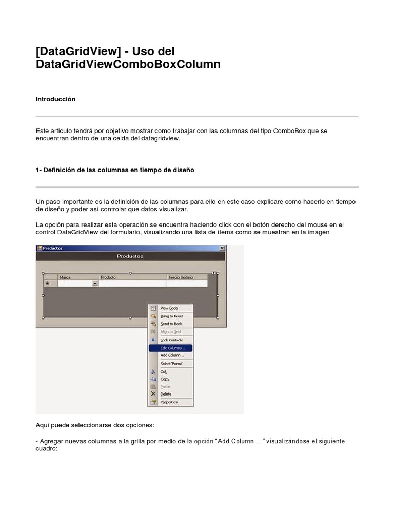 Data Grid View | PDF | Imagen | Propiedad