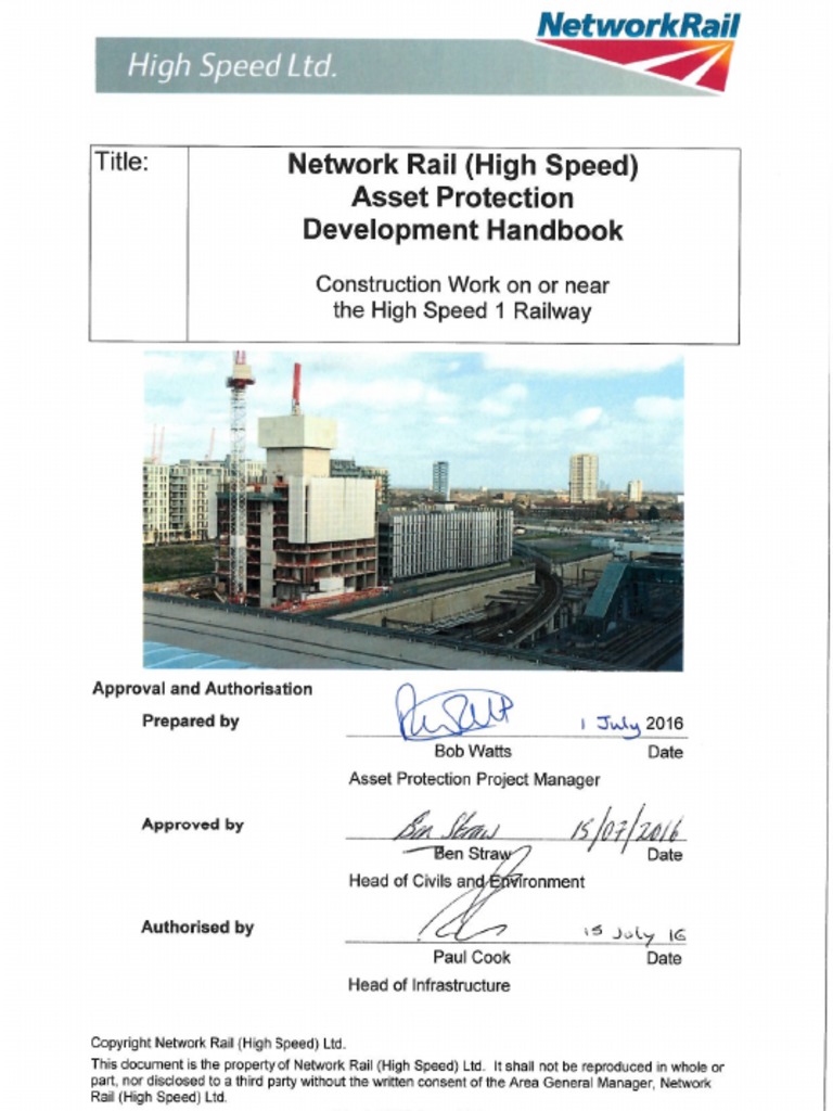 Network Rail Asset Protection Handbook High Speed Rail PDF | PDF | Rail ...