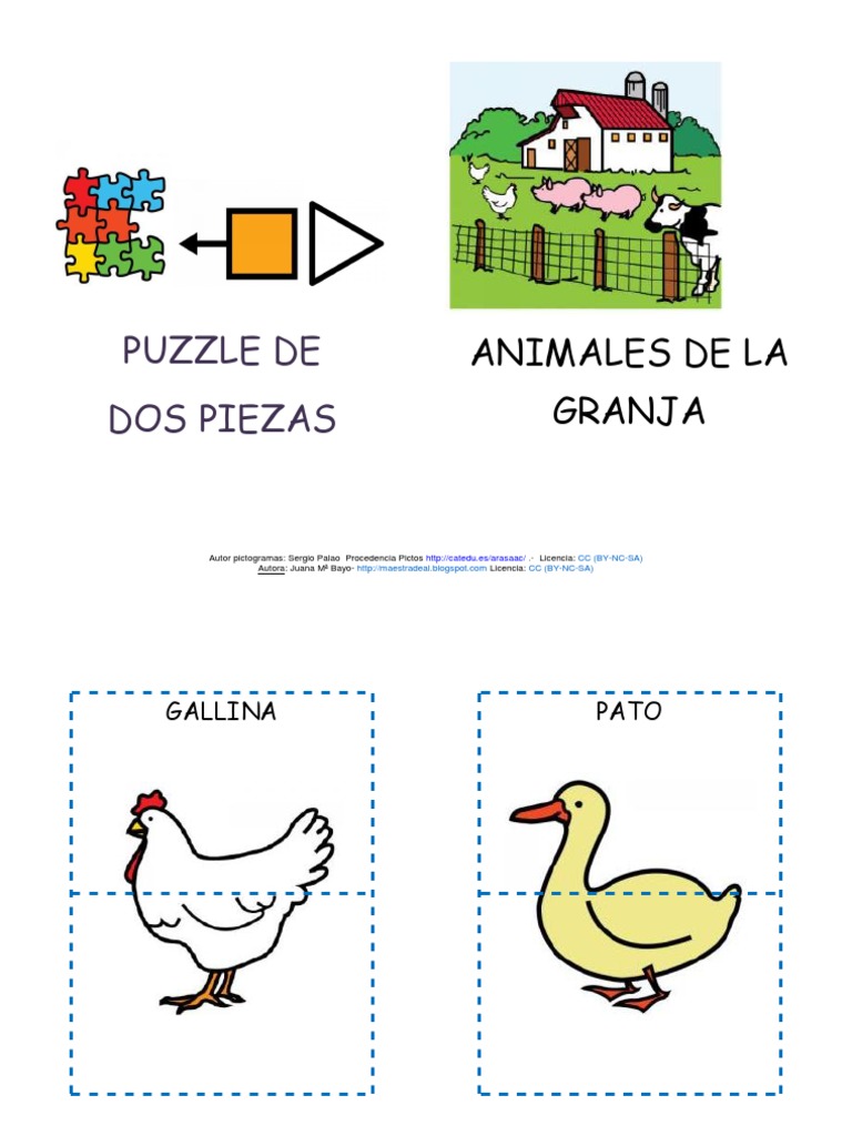 Puzzle de Animales Granja PDF | PDF | Animales cosmopolitas | Domesticación