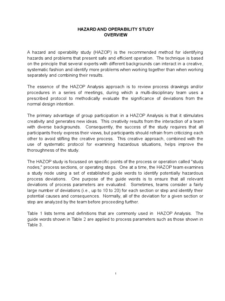 Hazard and Operability Study | Download Free PDF | Cognitive Science ...