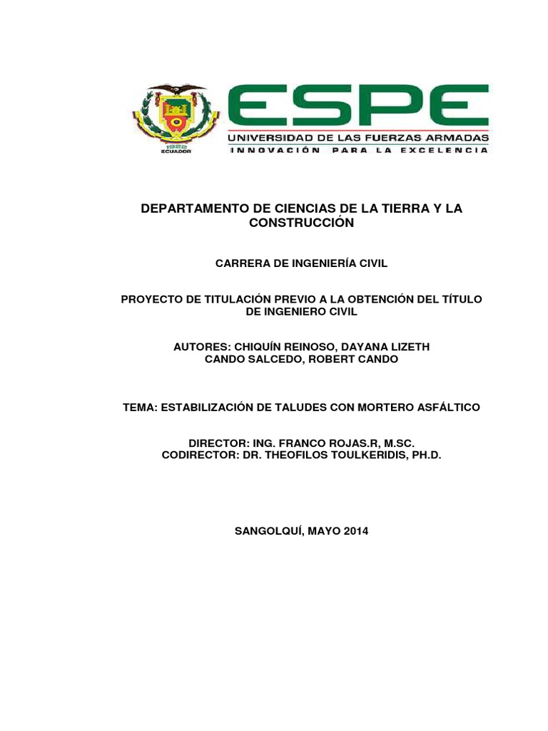 Estabilización de Taludes Con Mortero Asfáltico | PDF | Ingeniería ... Estabilización de Taludes Con Mortero Asfáltico | PDF | Ingeniería ...