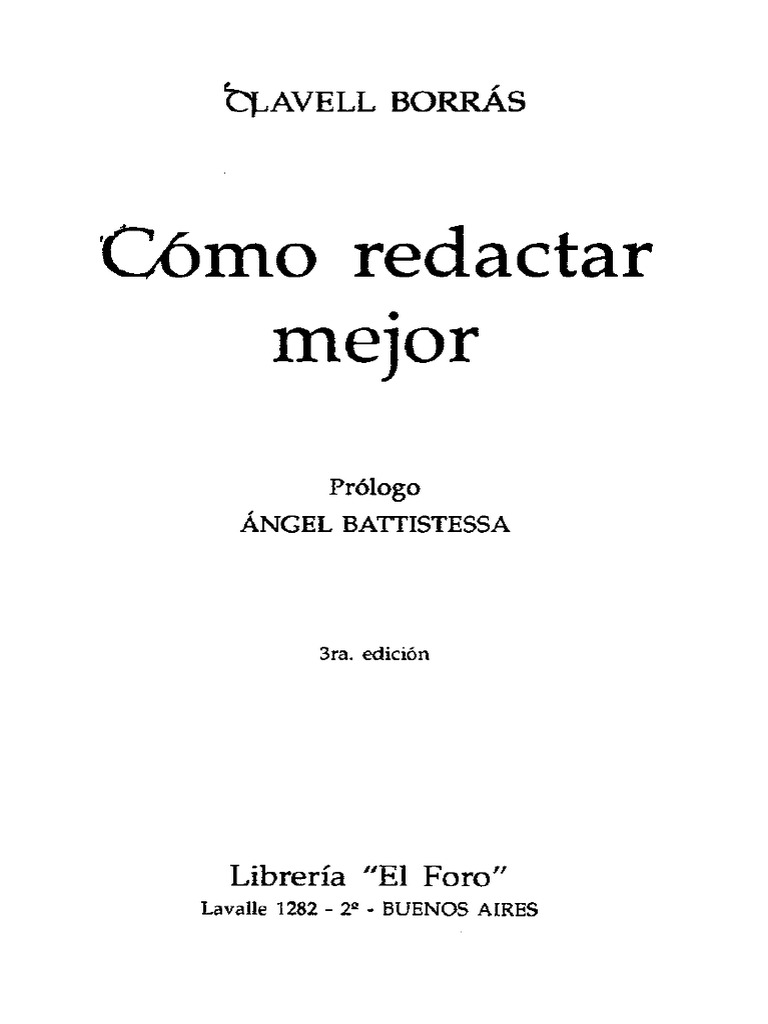 Como Redactar Mejor (Borras Clavel) PDF | PDF