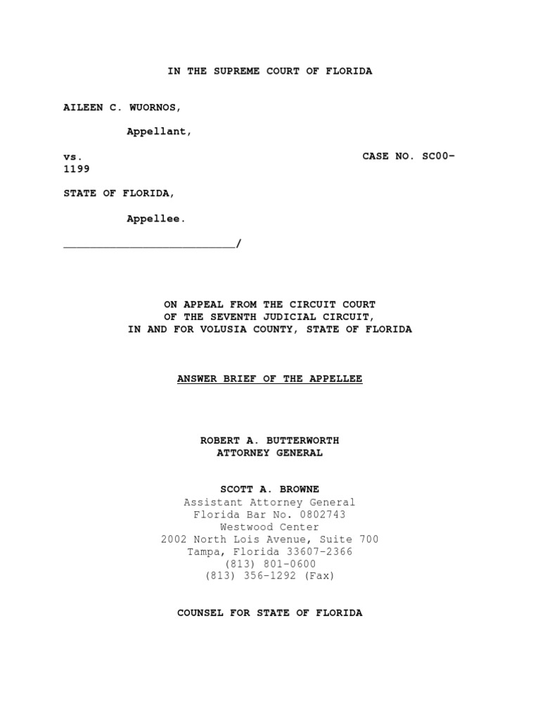 State of Florida vs. Aileen Wuornos | Download Free PDF | Testimony ...