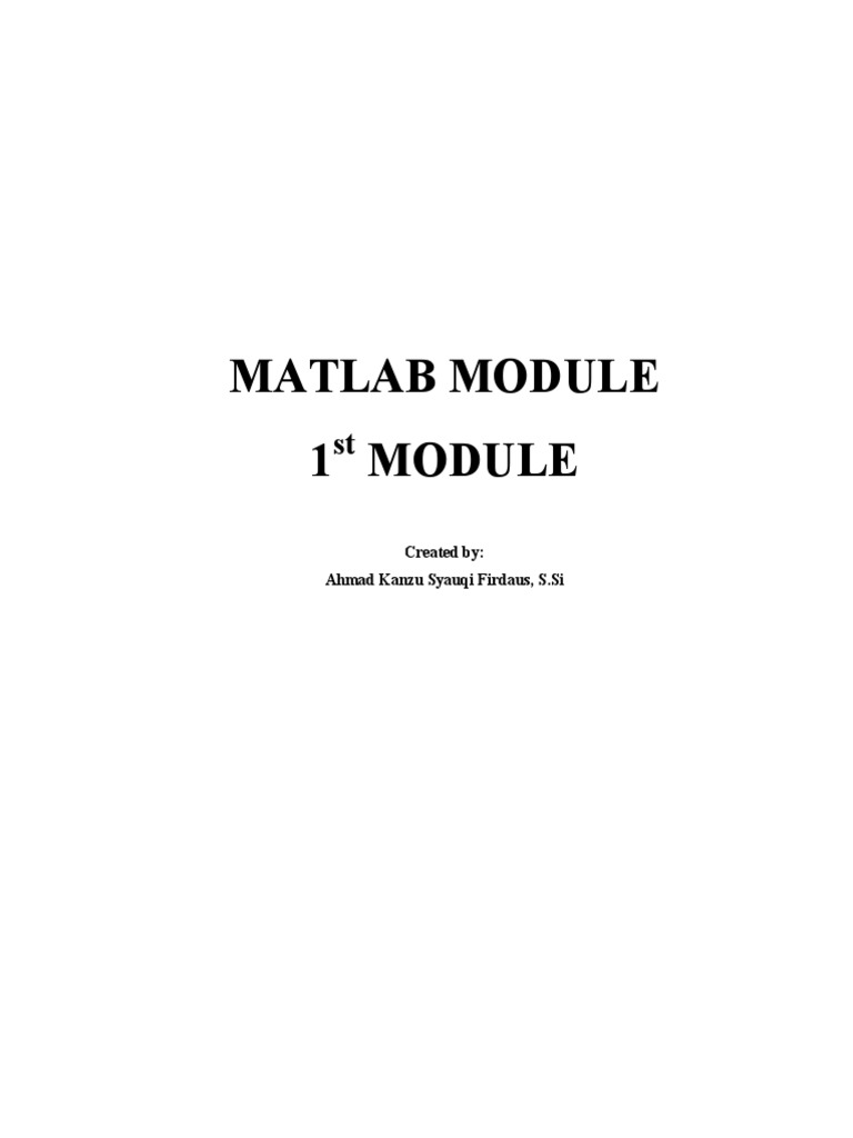 Matlab Modul Sesion 1 | PDF | Matlab | Matrix (Mathematics)