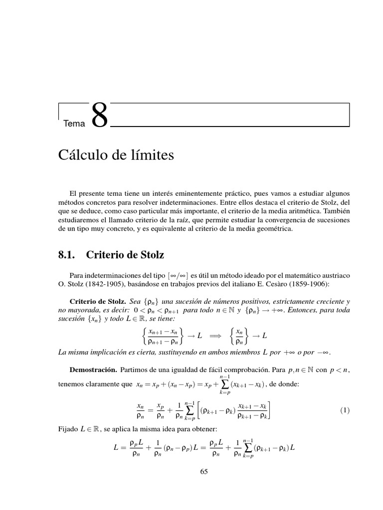 Stolz | PDF | Límite (Matemáticas) | Prueba matemática