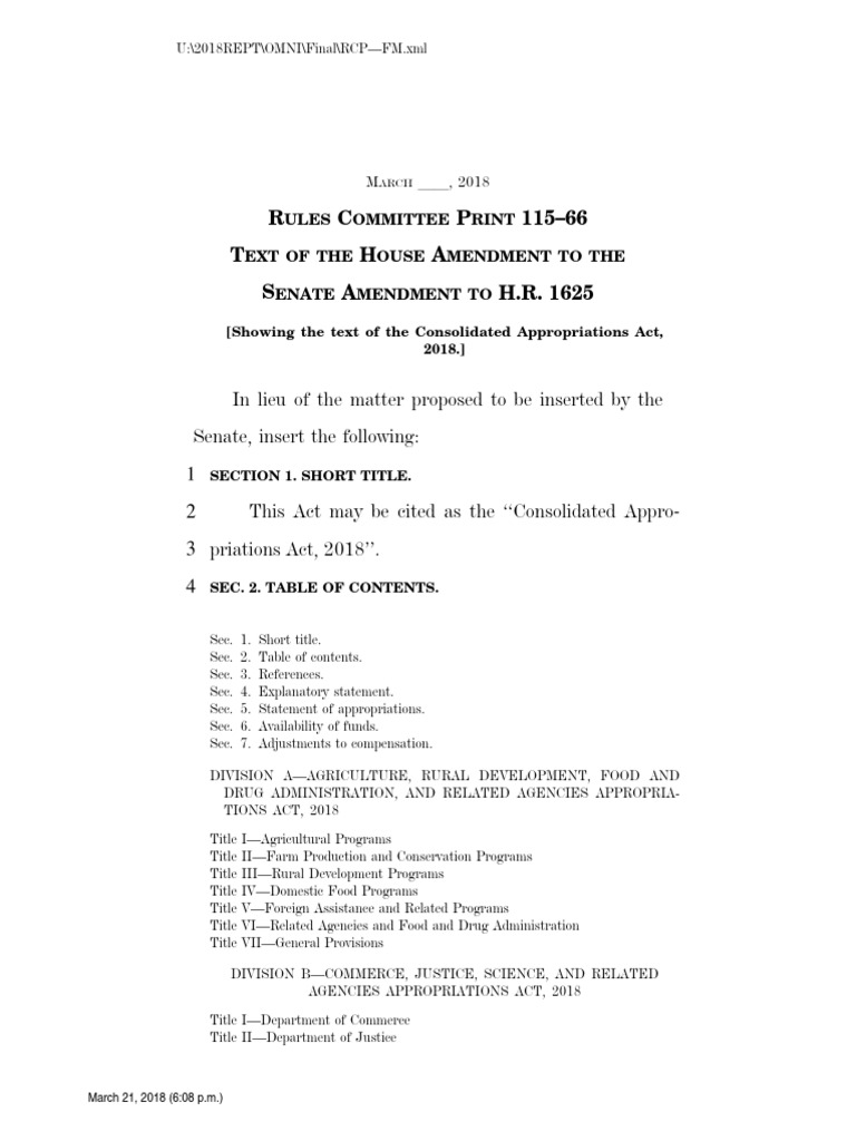 Omnibus | PDF | Appropriations Bill (United States) | American Government