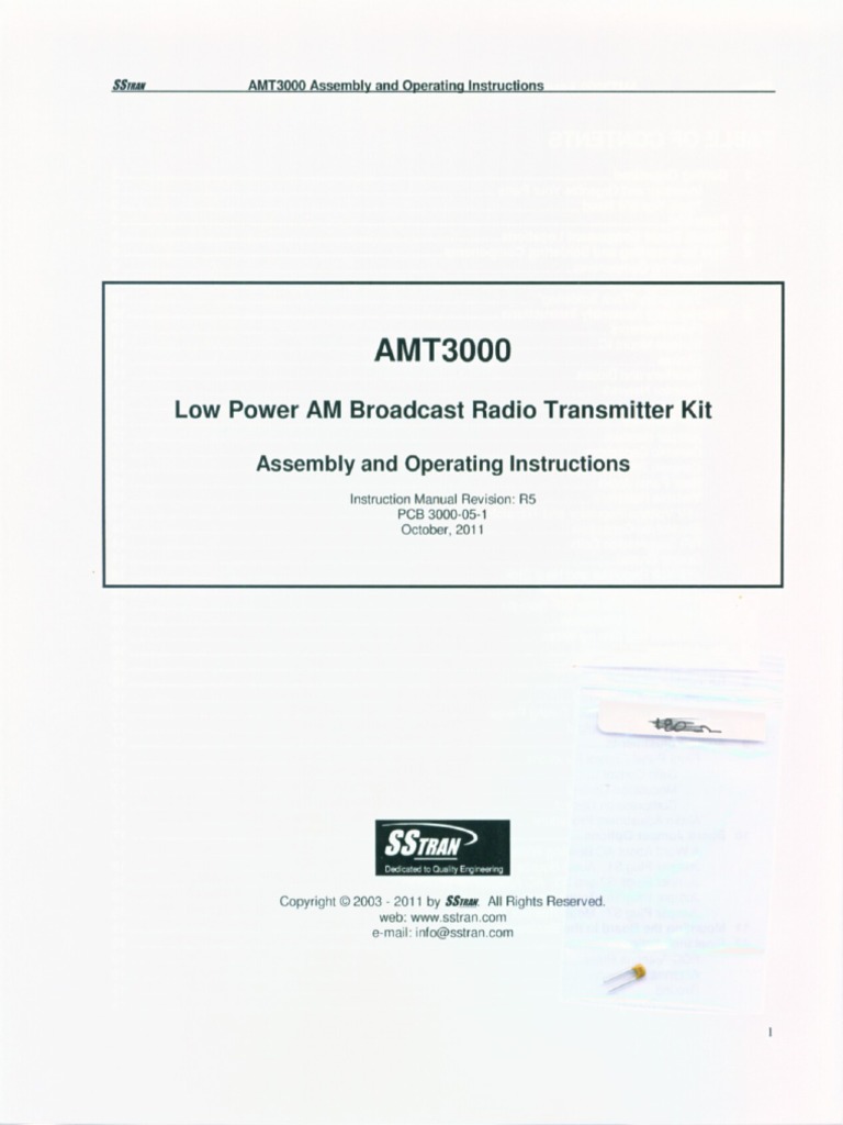 Sstran Amt3000 Am Transmitter | PDF | Electrical Engineering | Electronics