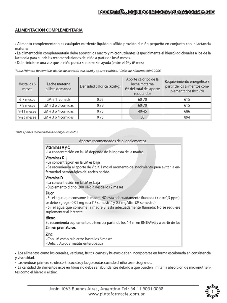 Guía de Alimentación Infantil | PDF | La leche materna | Alimentos