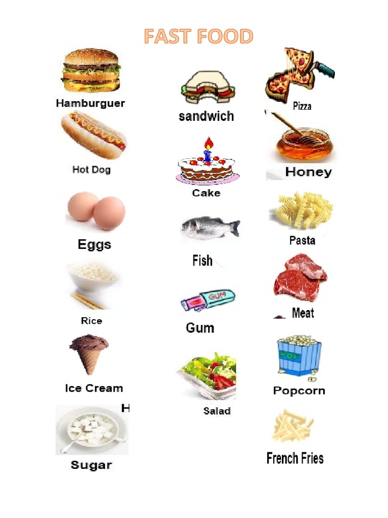 Bebidas Y Comidas En Ingles Pdf