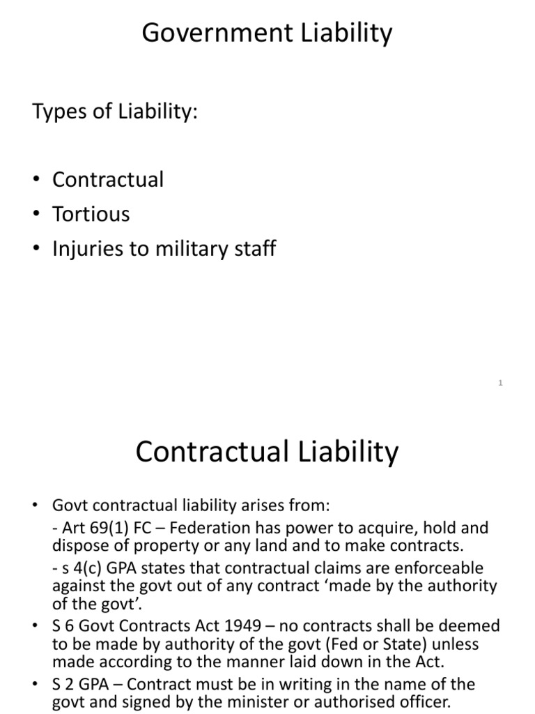 Government Liability Overview | PDF | Tort | Government Information
