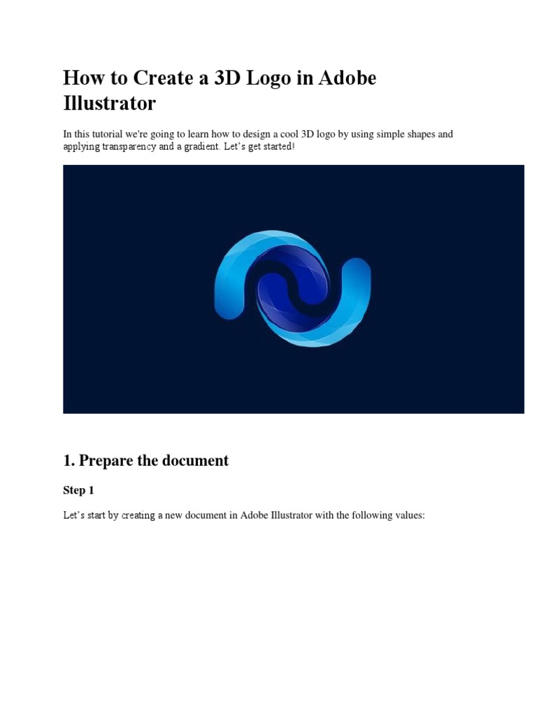 How To Create A 3D Logo in Adobe Illustrator | PDF | Adobe Illustrator ...