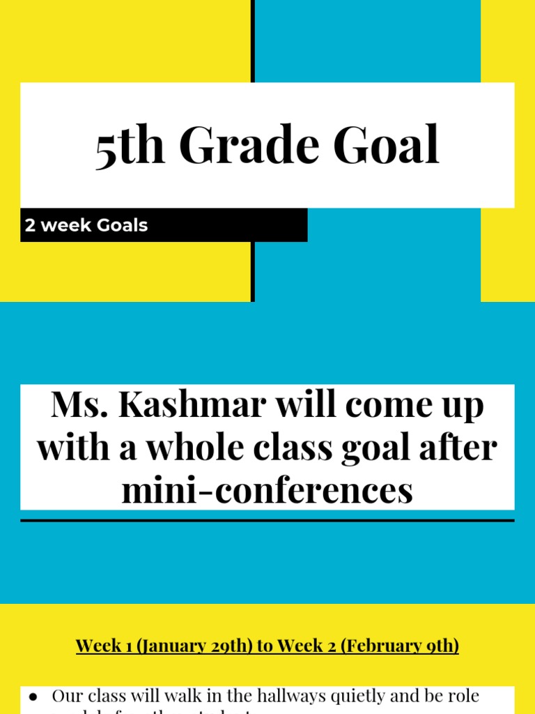 5th Grade Week Goals | PDF