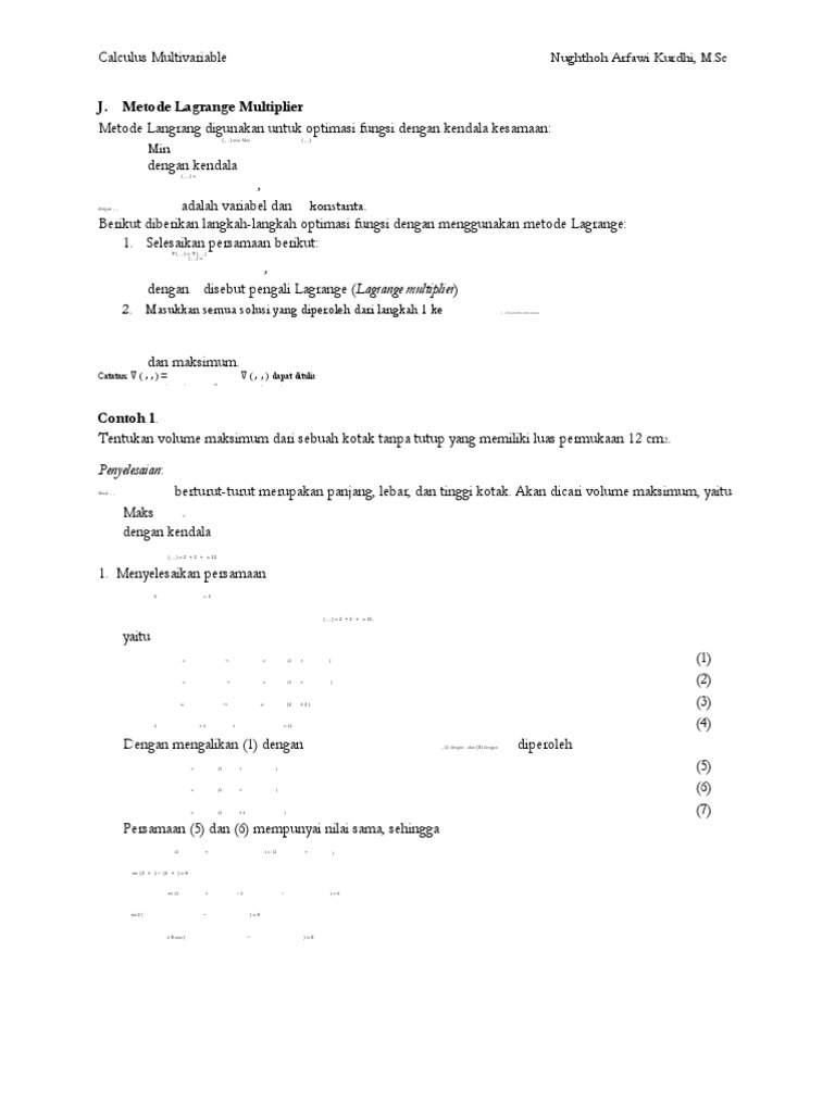 Metode Pengali Lagrange | PDF
