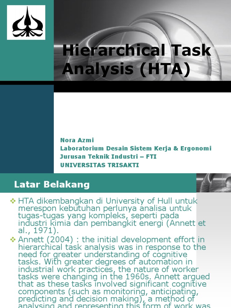 Hierarchical Task Analysis (HTA) - Pekan 9 | PDF Hierarchical Task Analysis (HTA) - Pekan 9 | PDF