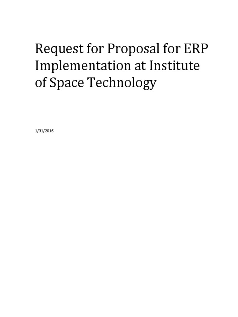RFP For Erp Implementation at Ist | PDF | Request For Proposal | Sap Se