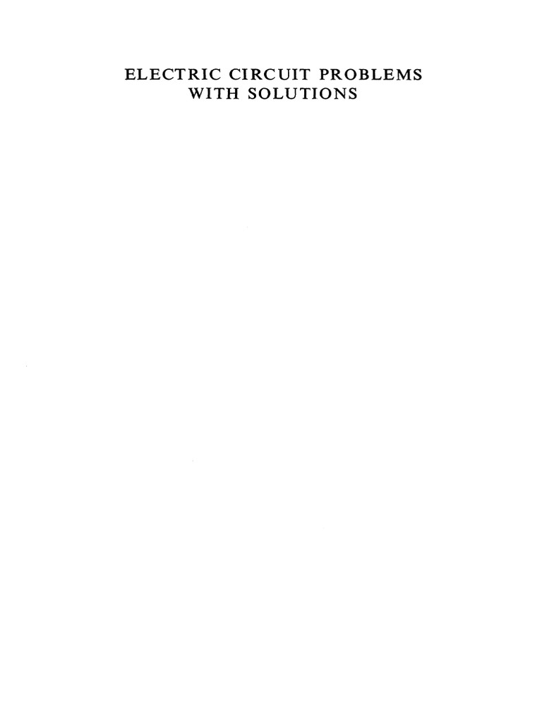 Electric Circuit Problems With Solutions | PDF | Books | Engineering