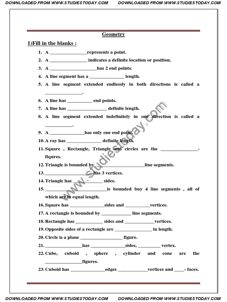 CBSE Class 3 Mathematics - Geometry | PDF | Rectangle | Triangle